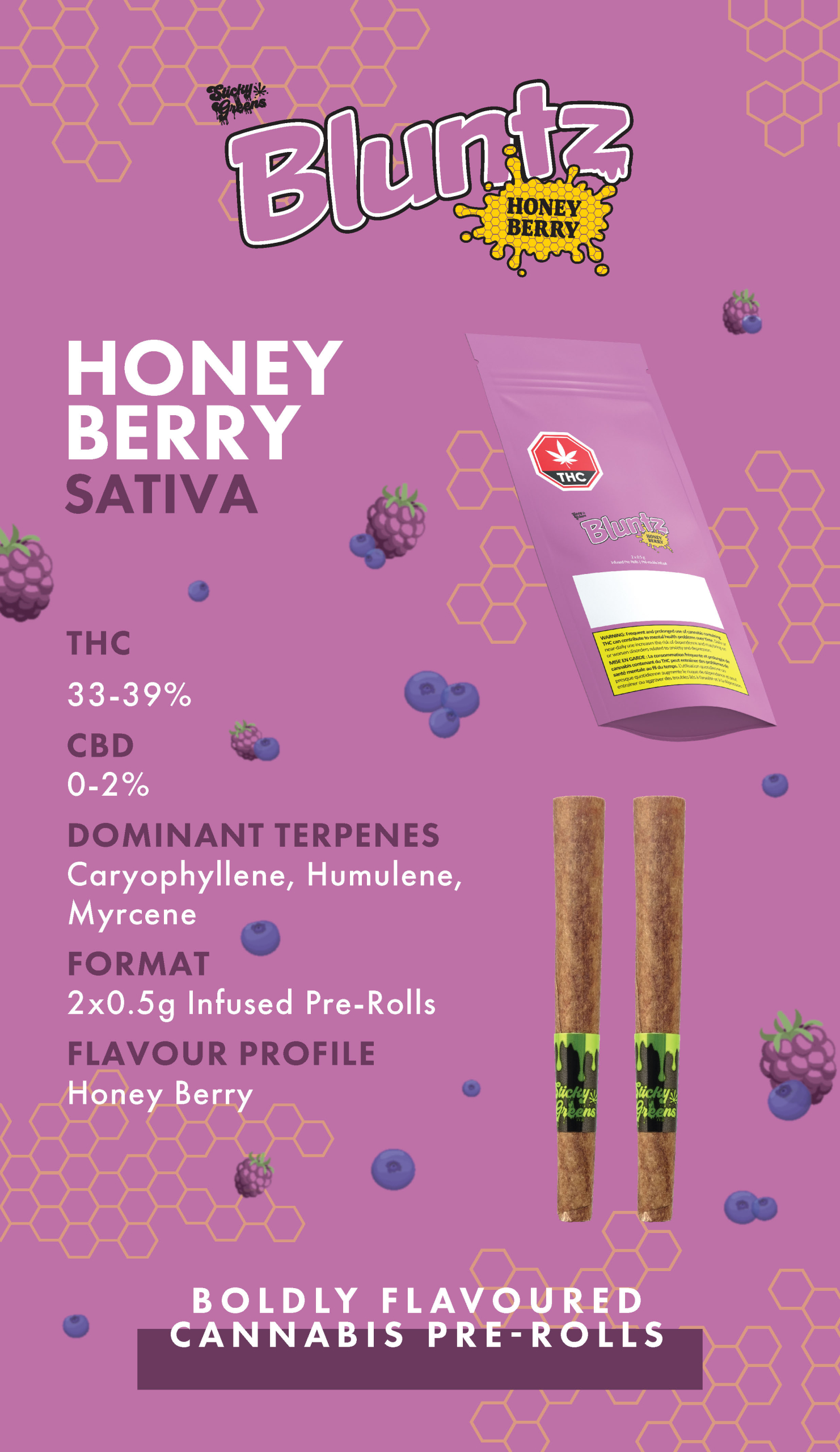 STICKY GREEN – HONEY BERRY BLUNTZ INFUSED PR 2X0.5G – Up In Smoke ...