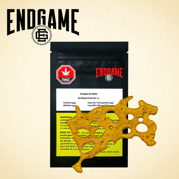 ENDGAME – PINEAPPLE OG SHATTER 1G – Up In Smoke Cannabis & Tobacconist